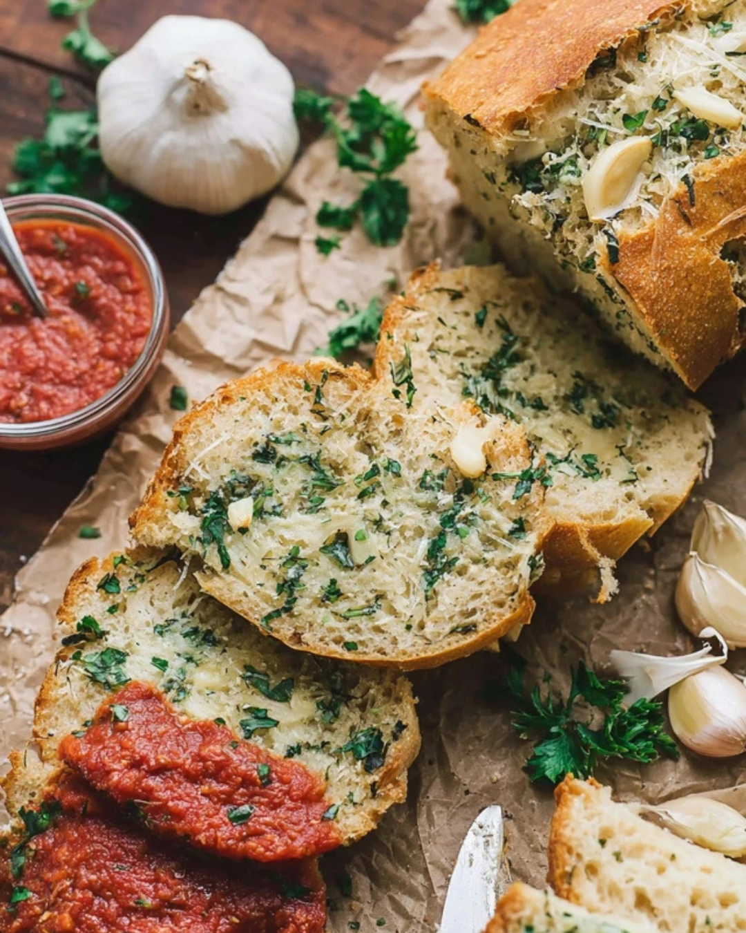 Sourdough Garlic Bread Recipe - BasCooking