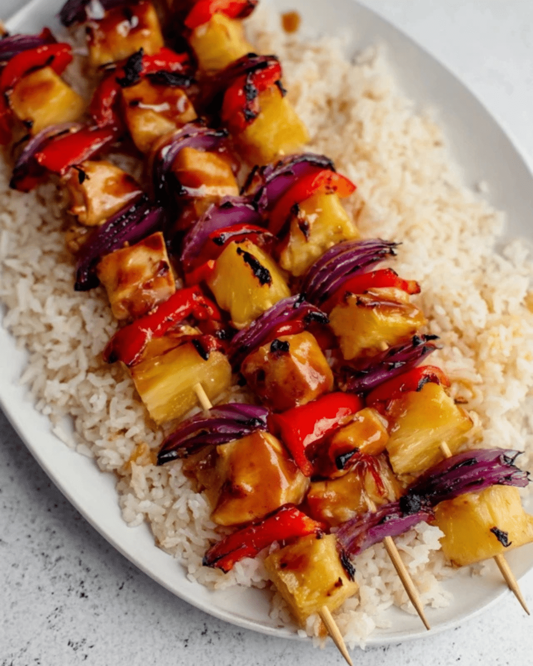 Hawaiian Chicken Kabobs - BasCooking